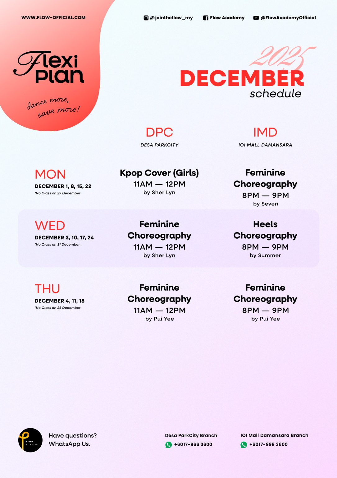 Schedule Flexi Plan - Flow Academy